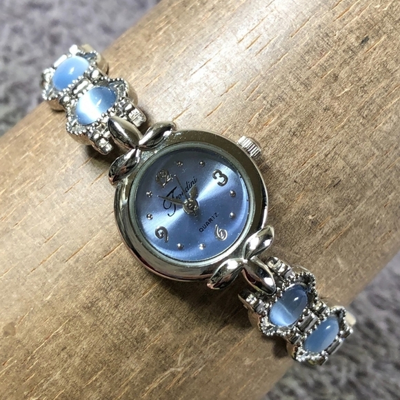 Fondini | Accessories | Fondini Blue Gemstone Silver Tone Quartz Analog ...